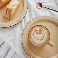China 300ml Japanese Stackable Mug And Saucer Vintage Style Cups Saucers Set Ceramics Plate for sale