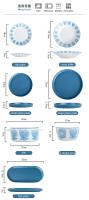 China White Blue Porcelain Dinner Sets Nordic Design Style Dinnerware Type Dinnerware Sets for sale