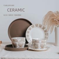 China White Blue Porcelain Dinner Sets Nordic Design Style Dinnerware Type Dinnerware Sets for sale