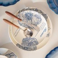 China Design Ceramic Blue Plate Porcelain Dinner Set Plates And Bowls Gradient For Presents for sale