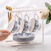 China Vintage Design Style 200ml Ceramic Coffee Mug And Saucer Set For Luxury Christmas Gift for sale