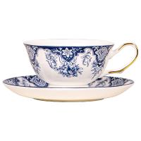 China Vintage Design Style 200ml Ceramic Coffee Mug And Saucer Set For Luxury Christmas Gift for sale