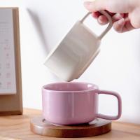 China Nordic Cappuccino Coffee Cup And Saucer Set Of 12 Pieces Ceramic 250ml Porcelain Tea Cups for sale
