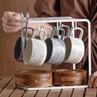 China Business Gifts Cappuccino Cups Set Sustainable Ceramic Coffee Cup And Saucer Set for sale