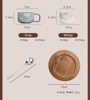 China Business Gifts Cappuccino Cups Set Sustainable Ceramic Coffee Cup And Saucer Set for sale