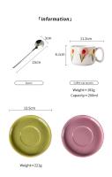 China Customized Logo Flower Design Ceramic Tea Cup And Saucer Set For Restaurant For Afternoon Tea 200ml for sale