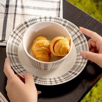 China Sustainable Fabric Pattern Dinnerware Set In Modern Nordic Style For Luxury Tableware for sale