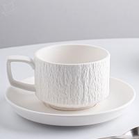 China Europe Design Porcelain Tea Cup And Saucer Set Stone Texture Nordic Cappuccino Cup Set for sale