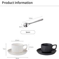 China Europe Design Porcelain Tea Cup And Saucer Set Stone Texture Nordic Cappuccino Cup Set for sale