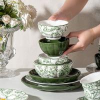 China Business Gifts Floral Porcelain Ceramics Salad Bowl Set of 4 Sustainable and Stylish for sale