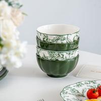 China Business Gifts Floral Porcelain Ceramics Salad Bowl Set of 4 Sustainable and Stylish for sale