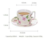 China Ceramic Porcelain Mug For Business Gifts Vintage European Coffee Tea Cup And Saucer Mugs for sale