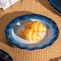 China Gradient Blue And White Dinnerware Set Ceramic Floral Bone Tableware For Mother'S Day for sale