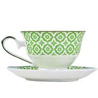 China Bohemian Teapot Moroccan Style Green Coffee Cup And Saucer Set Ideal For Business Gifts for sale
