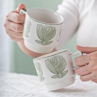 China New Design Custom Funny Handpainted Flower Pattern Coffee Mug Ceramic Under Glazed Ceramic Coffee Mugs Wholesale 300ml for sale