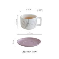 China Porcelain Floral Tea Set Ceramic Tea Cups Saucers Mugs Coffee Set With 250ml Volume for sale