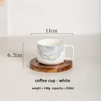 China Europe Design Ceramic Cappuccino Cup And Saucer Set For Europe Market for sale