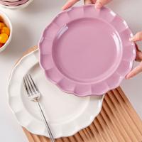 China Plant Pattern Type Ceramic Dinnerware Set Dishes Luxury Vietnam Nordic Floral Flower Shape for sale