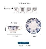 China Cups Saucers Drinkware Type Blue Tea Cup And Saucer Set For Custom Porcelain Mug for sale