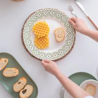 China Under Glazed Technique Ceramic Dinnerware Sets For 6 People In Green Gray Brown Color for sale