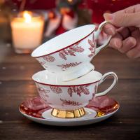 China Christmas Ornament Cup Porcelain Mug Set Gift Box Ceramic Coffee Cups Tea Cup Breakfast Milk Water Cups For Gift for sale