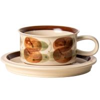 China 250ml Porcelain Tea Cups And Saucer Set Decorative Ceramic Coffee Cups And Saucers For Business Gifts for sale