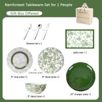 China Kitchen Tabletop Under Glazed Technique Porcelain Tableware Set With Diatom Placemats for sale