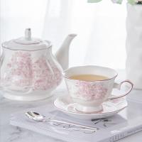 China Spring Festival Ceramic Tea Cup And Saucer Set For Traditional Chinese Tea Ceremony for sale