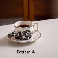 China Porcelain Ramadan Cups Set Ceramic Ramadan Coffee Cups With Saucer Holder And Gift Box for sale
