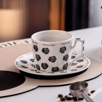 China Porcelain Cup And Saucer Set Ceramic Tea Cup Set With Flower Design For Ramadan 2024 for sale