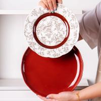 China Business Gifts Technique Under Glazed Porcelain Dinner Set For Red Spring Festival for sale