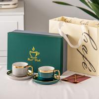 China Business Gifts Occasion Porcelain Gold Rim Cup And Saucer Set For Mom On Mother'S Day for sale
