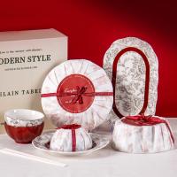 China Ceramic Dinnerware Sets  Traditional Chinese Year Decorations Spring Festival Gift Set for sale