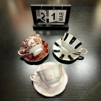 China Mothers Day Cups Saucers Ceramic Drinkware Set With Plush Porcelain Cup And Saucer Plate for sale