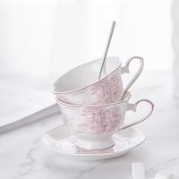 China Customizable Vintage Purple Ceramic Design Espresso Mug Tea Cup Saucer Set Ceramic Coffee Mug for sale