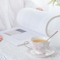 China Customizable Vintage Purple Ceramic Design Espresso Mug Tea Cup Saucer Set Ceramic Coffee Mug for sale