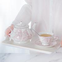 China Customizable Vintage Purple Ceramic Design Espresso Mug Tea Cup Saucer Set Ceramic Coffee Mug for sale