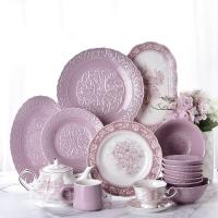 China Customizable Vintage Purple Ceramic Design Espresso Mug Tea Cup Saucer Set Ceramic Coffee Mug for sale