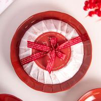 China OEM And ODM  Red Glaze Christmas Dinnerware Set Ceramic Bowl Porcelain Plate For Presents Occasion for sale