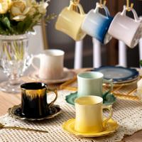 China Retro Design Style 90 Cc 3 Oz Porcelain Turkish Coffee Cups Set Of 6 Luxury Arabic Style for sale