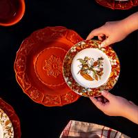 China Turkish Style Porcelain Dinnerware Sets With Under Glazed Technique And Floral Design for sale