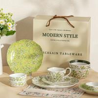 China Flower Design Porcelain Tableware Set Perfect For Summer Dining And House Warming Gift for sale