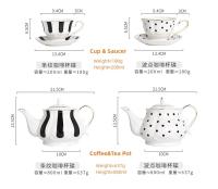 China Stylish 180 Ml Light Luxury Ceramic Tea Cup And Saucer Set For European Style for sale