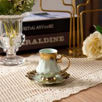 China Luxury Thin Porcelain Ceramic Coffee Cup and Saucer Set Perfect for Business Gifts for sale