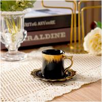 China Luxury Thin Porcelain Ceramic Coffee Cup and Saucer Set Perfect for Business Gifts for sale