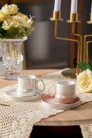 China Luxury Thin Porcelain Ceramic Coffee Cup and Saucer Set Perfect for Business Gifts for sale