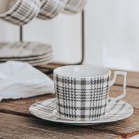 China Party Occasion Ceramic Porcelain Tea Cup And Saucer Set With Spoon In European Style for sale