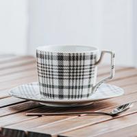 China Nordic Style Ceramic Cappuccino Cup And Saucer Set 200ml / 6.7oz With Spots Decoration for sale
