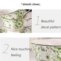 China Porcelain Tea Cup And Saucer Set With Spoon French Vintage Floral Design 200ml Capacity for sale