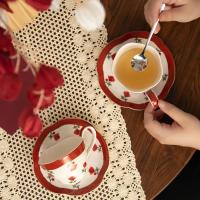 China Vintage Design Porcelain Tea Cup And Saucer 210ml Volume Coffee Mug Rosalina Set for sale